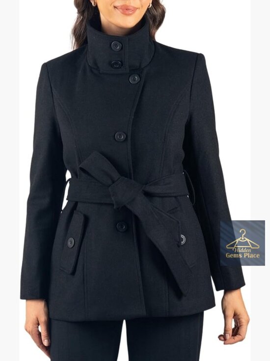Jackets & Coats | Womens Wool Blend Peacoat With Removable Belt 3in1 ...